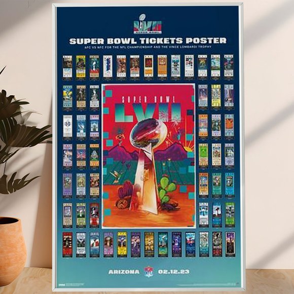 Art | Nfl League Super Bowl Lvii Ticket Collage Premium Poster | Poshmark